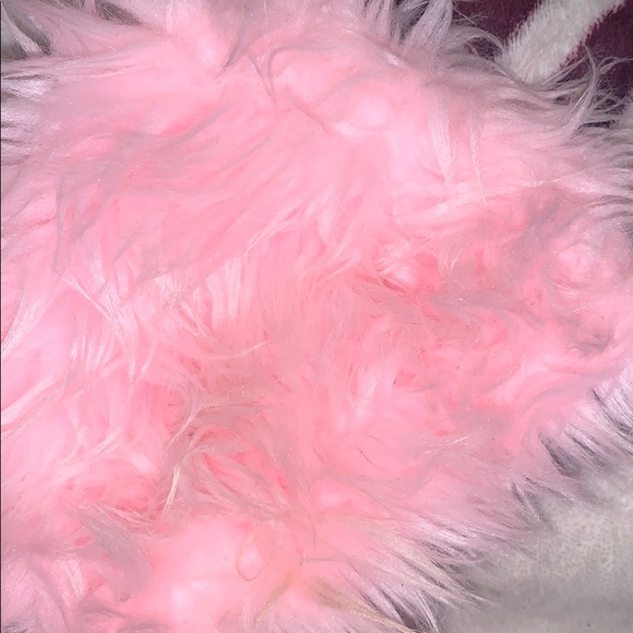 Tops | Pink Furry Bratop | Poshmark